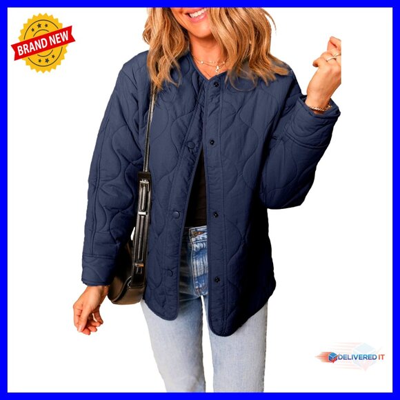 Jackets & Coats | Quilted Puffer Jacket Lightweight Relaxed Fit Snap ...